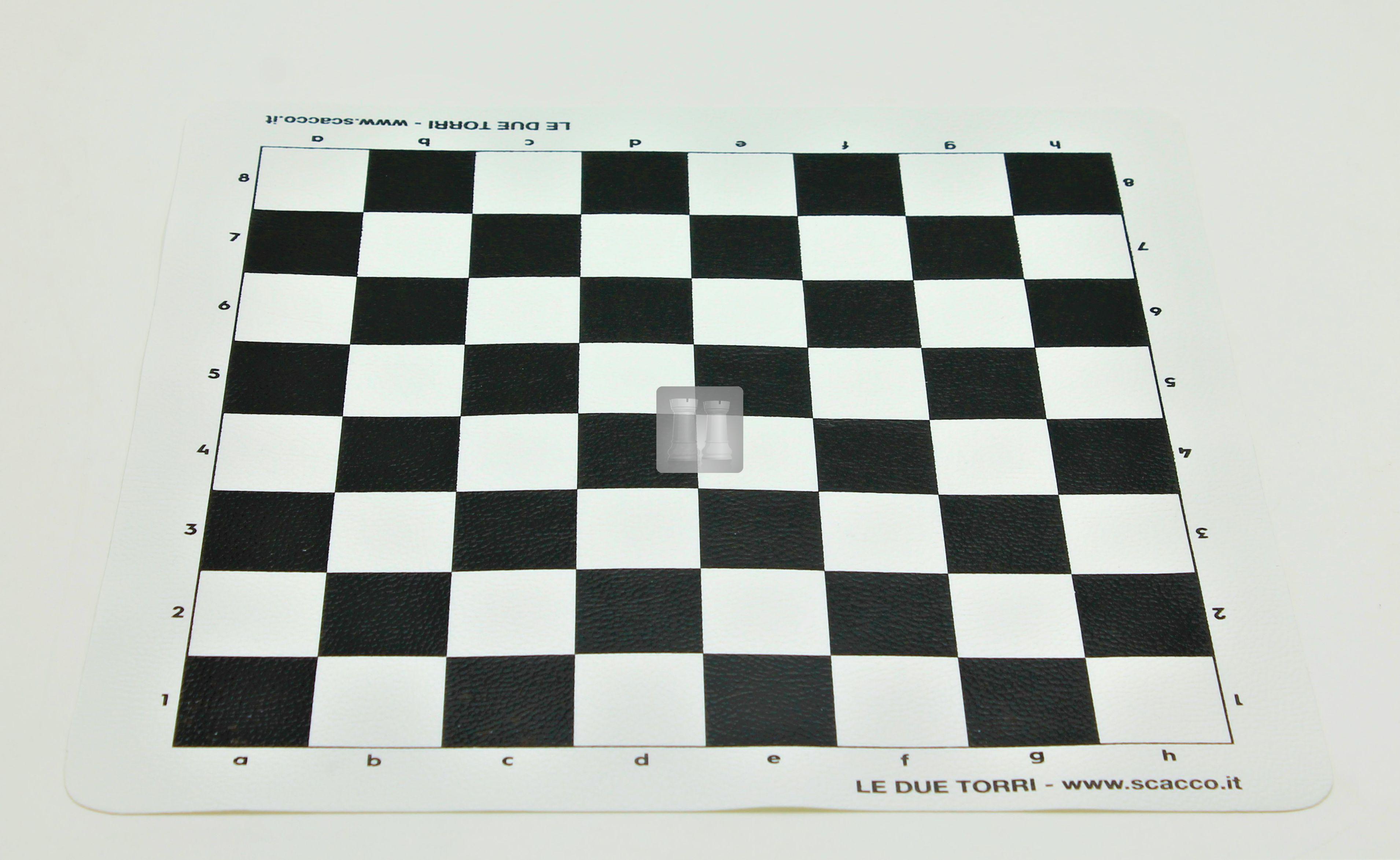 Scacchiera piccola in plastica, avvolgibile. Bianco-Nero