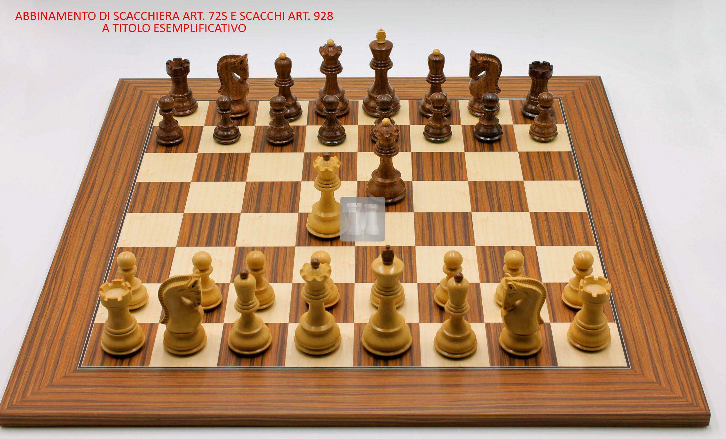 55 x 55 Scacchiera da torneo in palissandro Santos e acero - 55x55cm