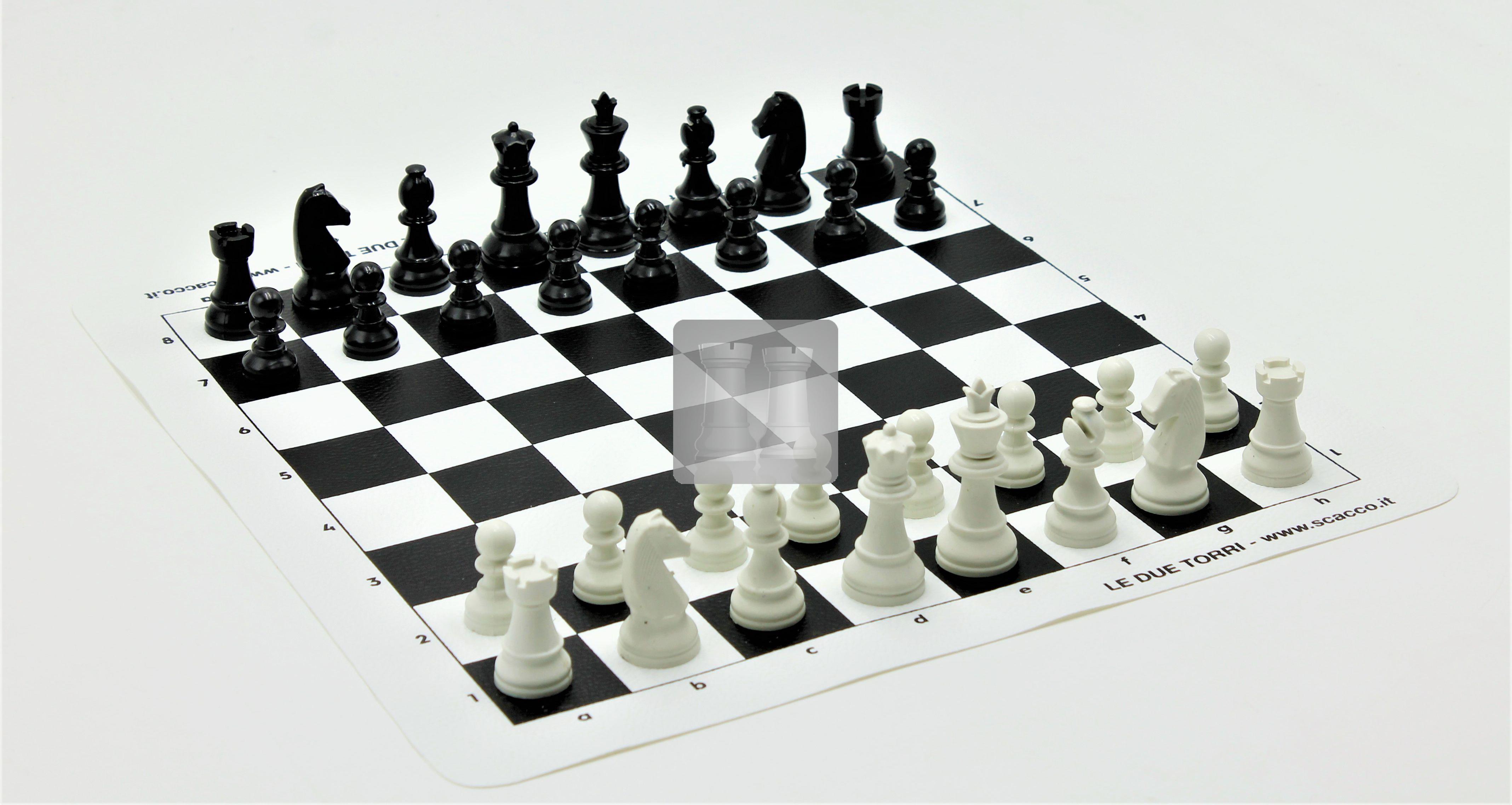 Completo Scacchi+Scacchiera per banchi piccoli e scuole