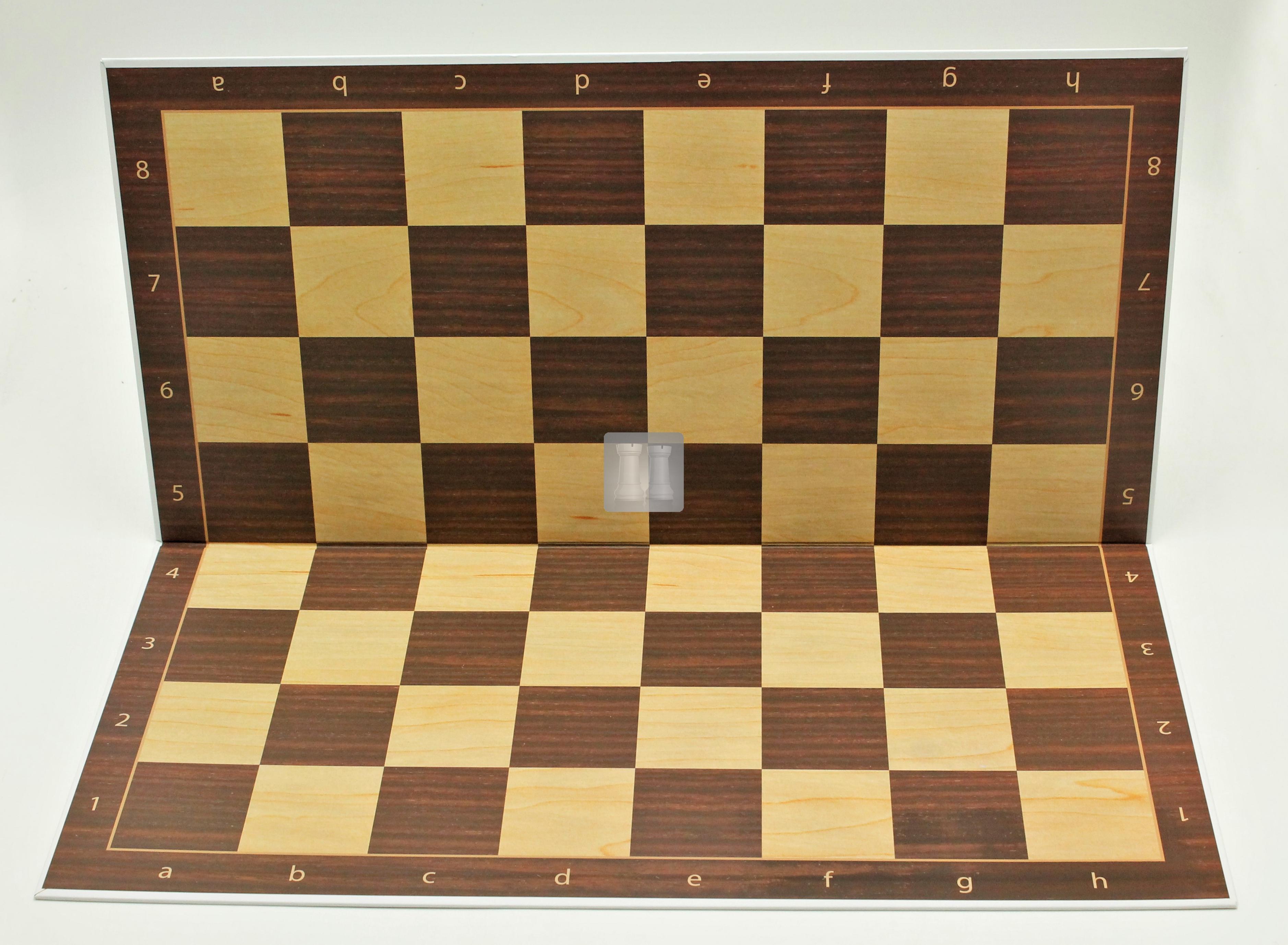 Scacchiera da torneo in plastica, pieghevole. Bianco-Nero