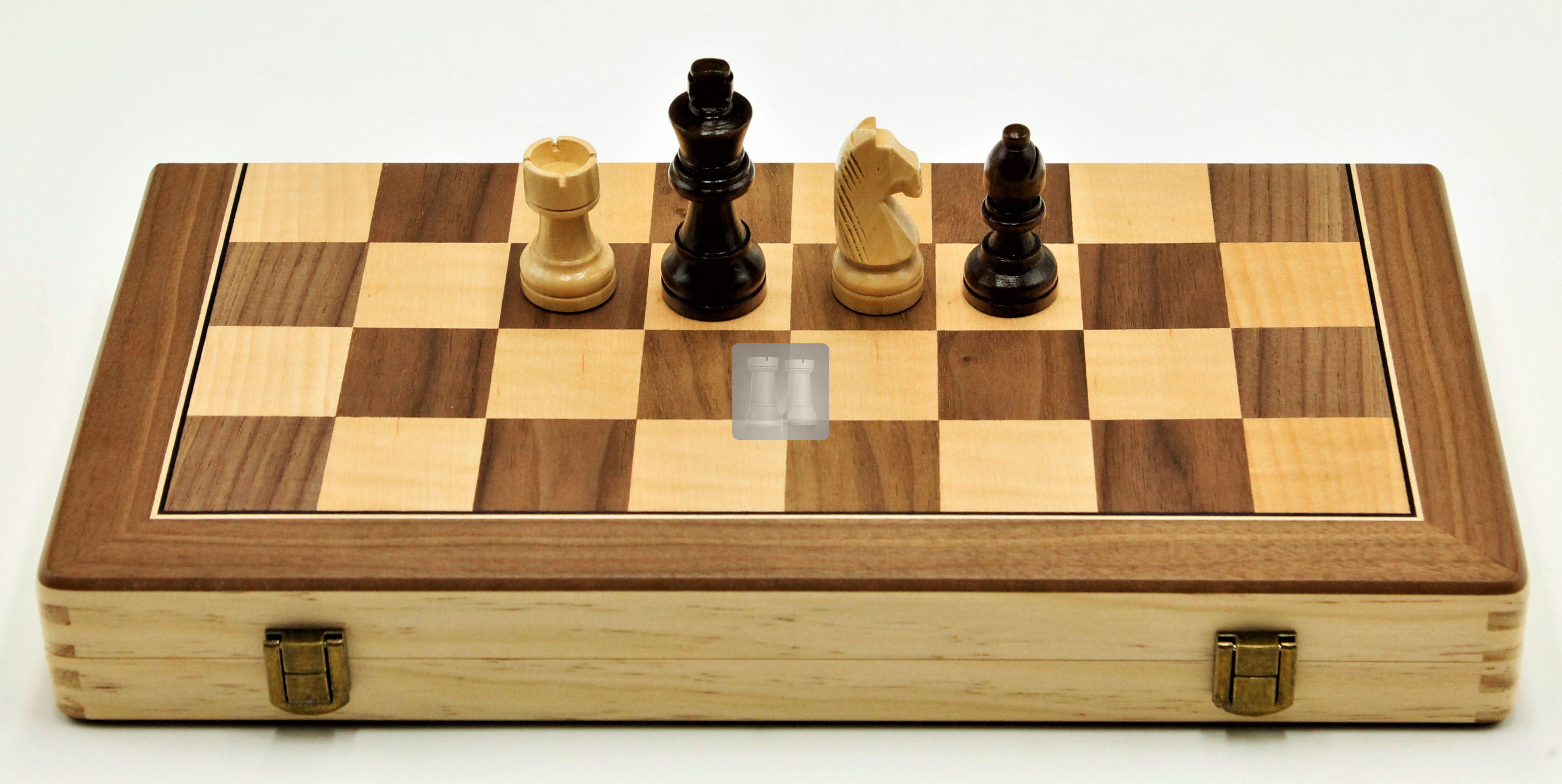 Wooden chess board, magnetic, foldable - 38x38 cm