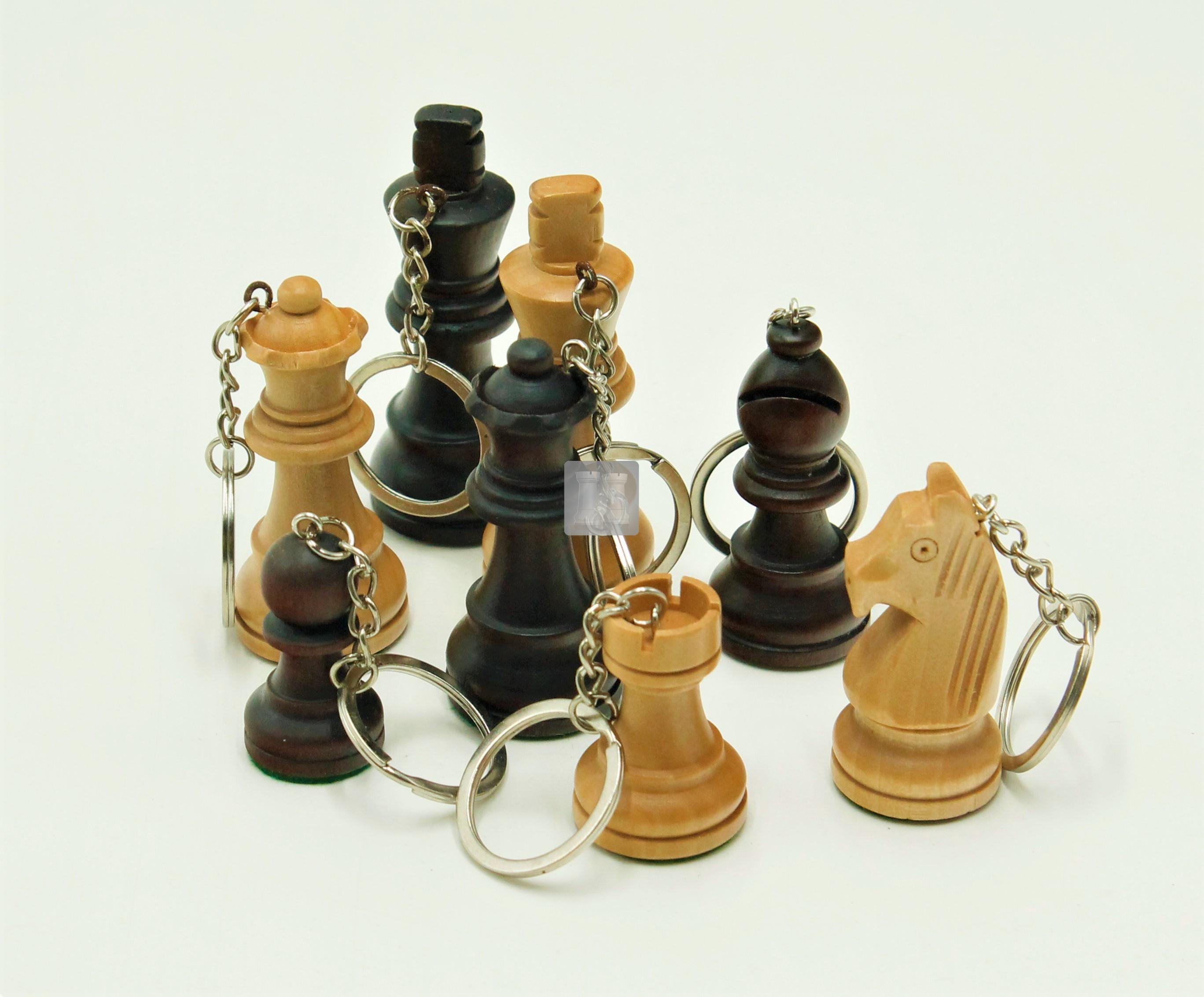Wooden keyring, King 76mm